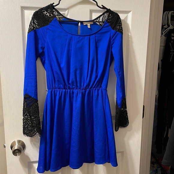 Gianni Bini | Dresses | Gianni Bini Blue And Black Lace Dress | Poshmark